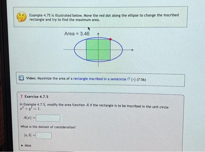 Solved Example 4.75 is illustrated below. Move the red dot | Chegg.com