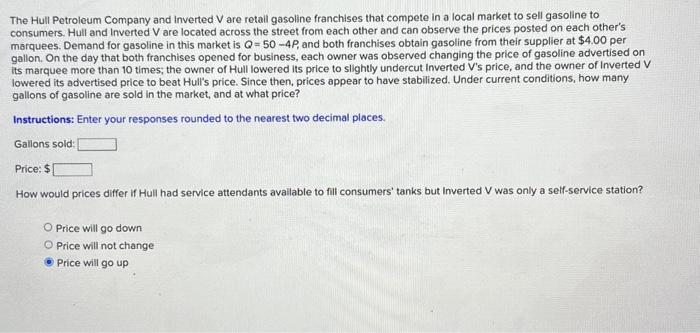Solved The Hull Petroleum Company and Inverted V are retall | Chegg.com