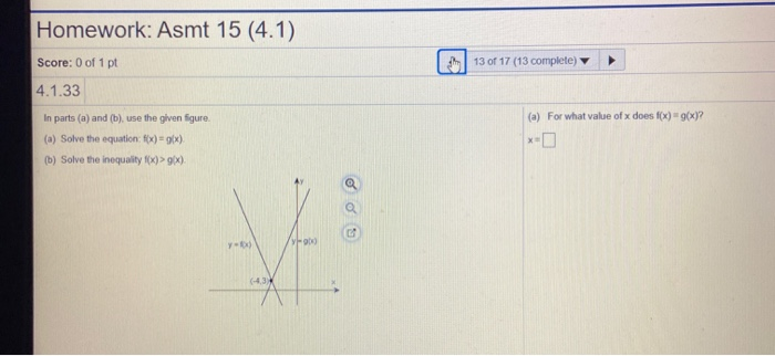 Solved Homework: Asmt 15 (4.1) Score: 0 of 1 pt 13 of 17 (13 | Chegg.com