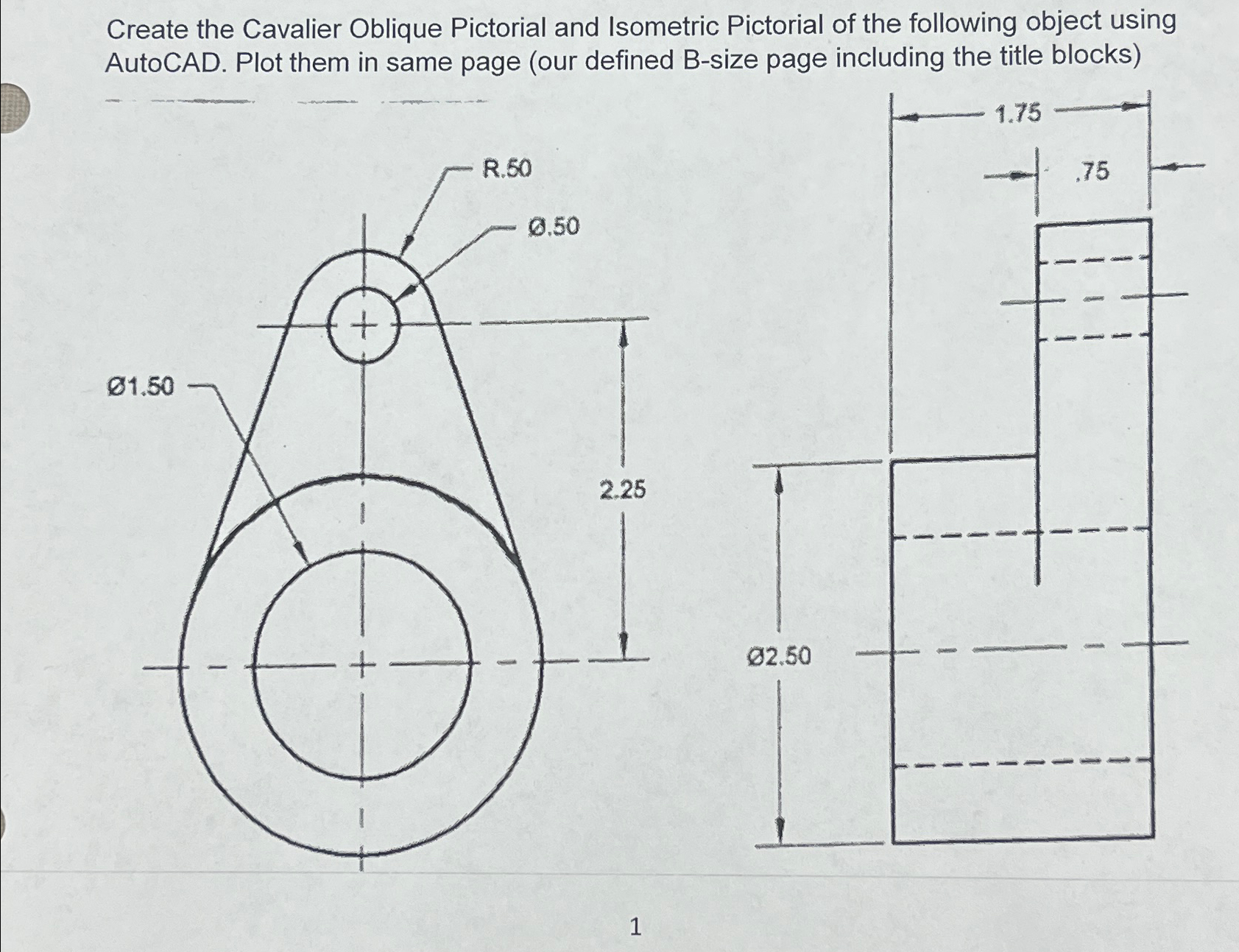 Solved Create the Cavalier Oblique Pictorial and Isometric | Chegg.com