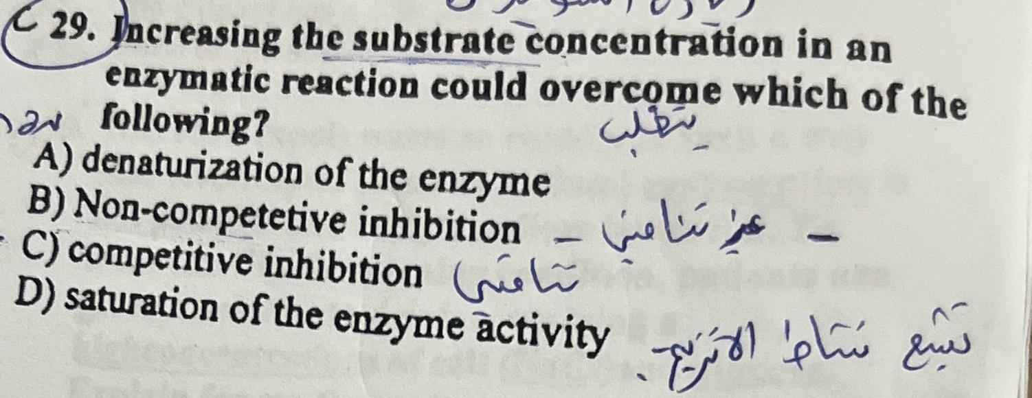 Solved C29. ﻿Increasing the substrate concentration in an | Chegg.com