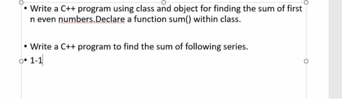 Solved • Write A C Program Using Class And Object For 8579