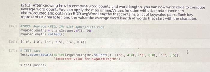 Solved Part 2: Computing average word lengths with | Chegg.com