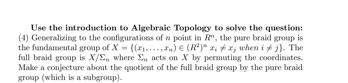Solved Use the introduction to Algebraic Topology to solve | Chegg.com