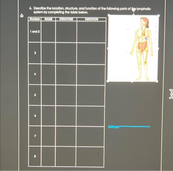 Solved 6. Describe the location, structure, and function of | Chegg.com