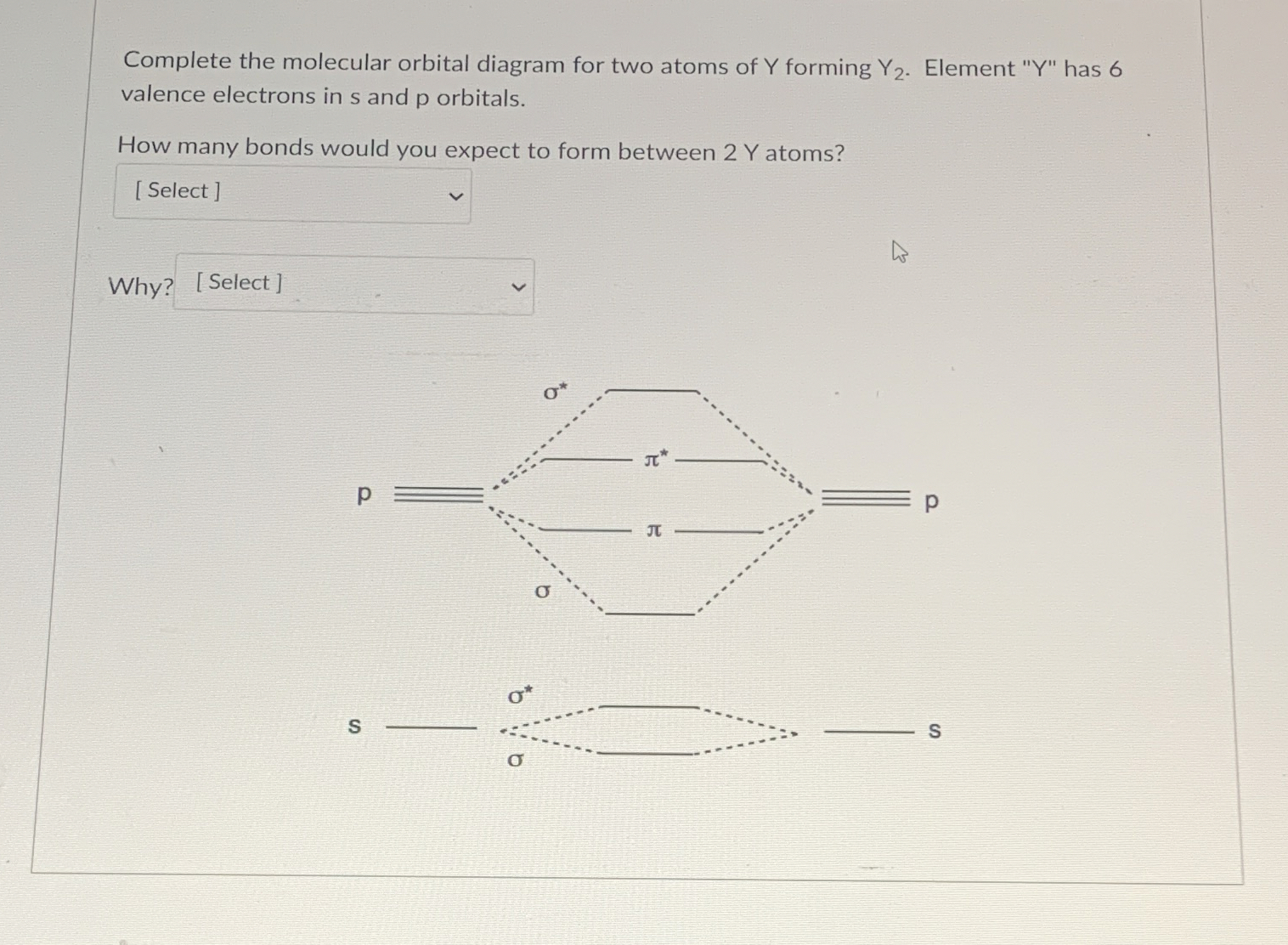 Solved Complete the molecular orbital diagram for two atoms | Chegg.com