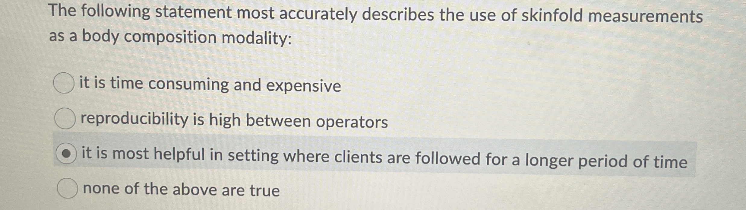 Solved The following statement most accurately describes the | Chegg.com