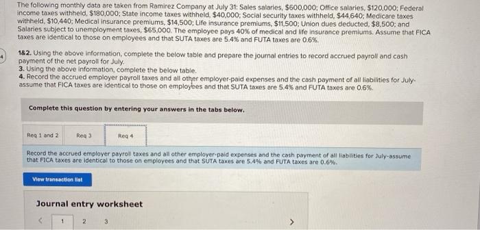 Solved Employee medical insurance Payable Employee Life | Chegg.com