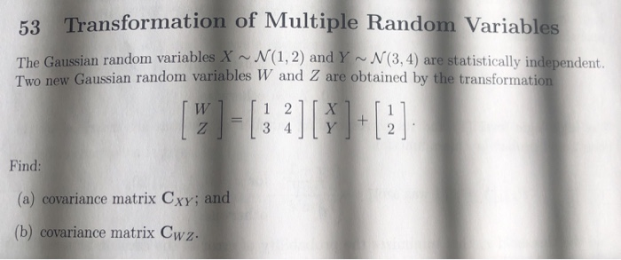Solved 2 Transformation of Multiple Random Variables on | Chegg.com