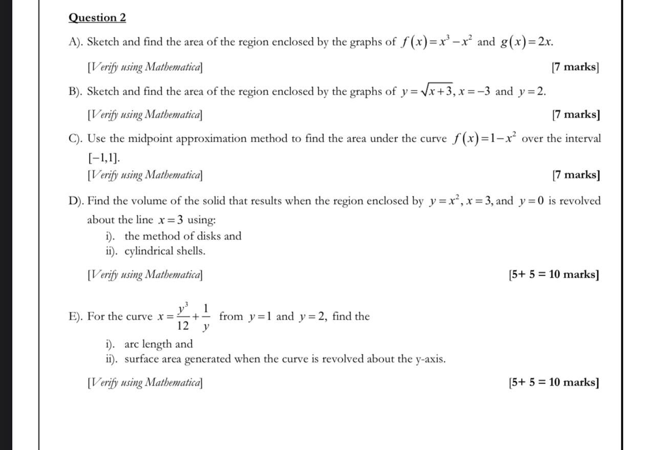 Solved Question 2A). ﻿Sketch and find the area of the region | Chegg.com