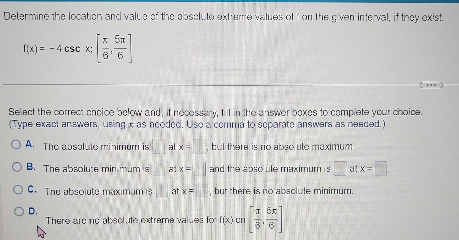 Solved Determine The Location And Value Of The Absolute