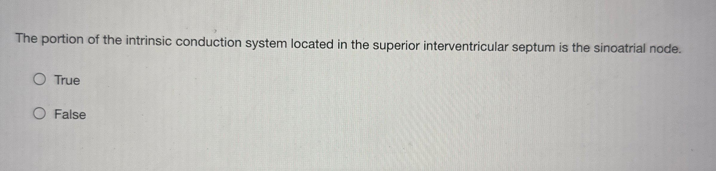 Solved The portion of the intrinsic conduction system | Chegg.com