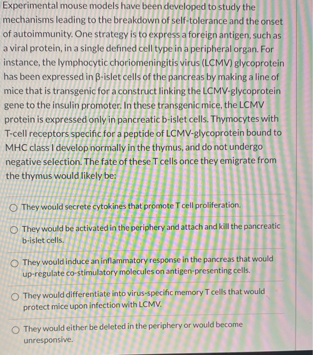 Solved Experimental mouse models have been developed to | Chegg.com