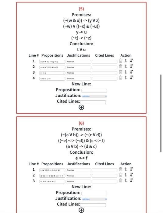Proposition: Justification: Cited Lines:(3) Premises: | Chegg.com