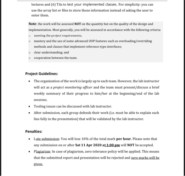 Solved Programming (2) - Group Project Second Semester | Chegg.com