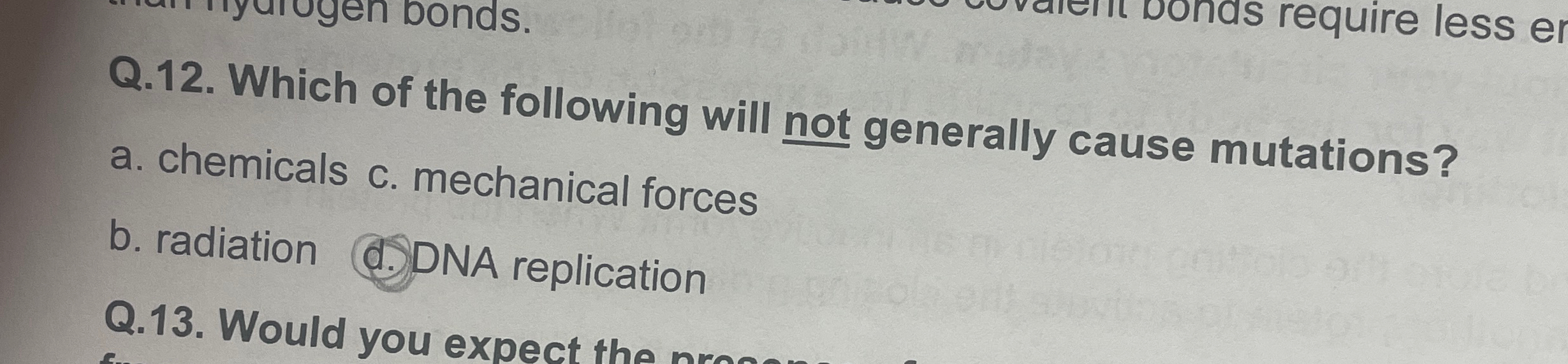 Solved Q.12. ﻿Which of the following will not generally | Chegg.com