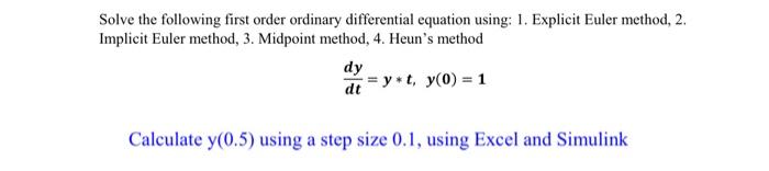 Solved Solve The Following First Order Ordinary Differential Chegg