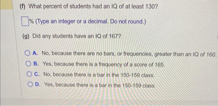 Solved The following frequency histogram represents the IQ | Chegg.com