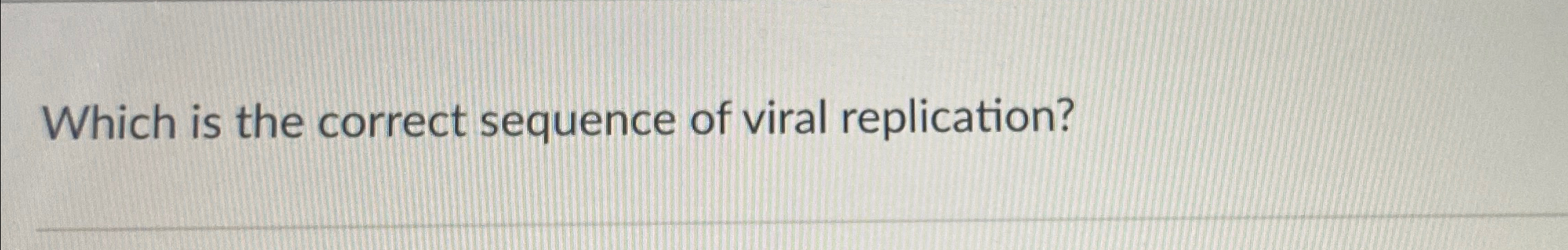 Solved Which is the correct sequence of viral replication? | Chegg.com