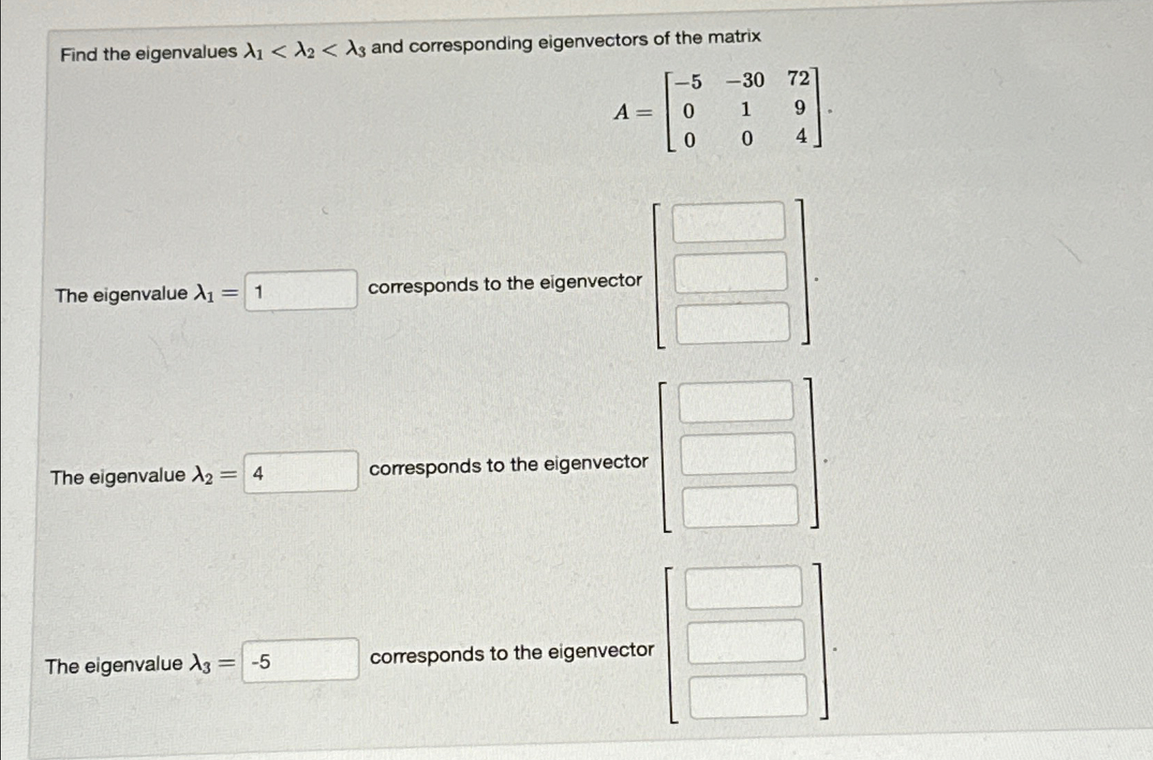 Solved Find the eigenvalues λ1