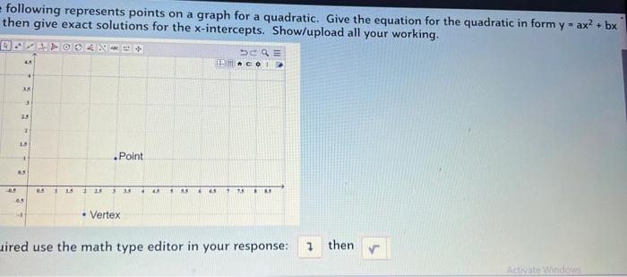 Solved following represents points on a graph for a | Chegg.com