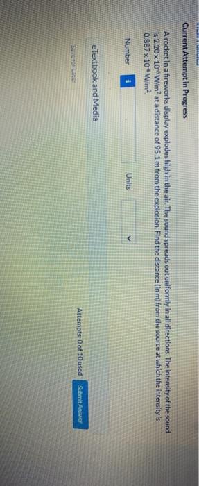 Solved Current Attempt in Progress Arocket in a fireworks | Chegg.com