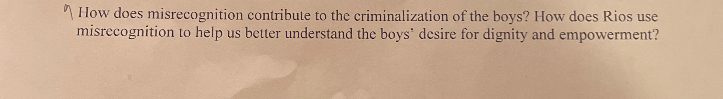 Yow does misrecognition contribute to the | Chegg.com
