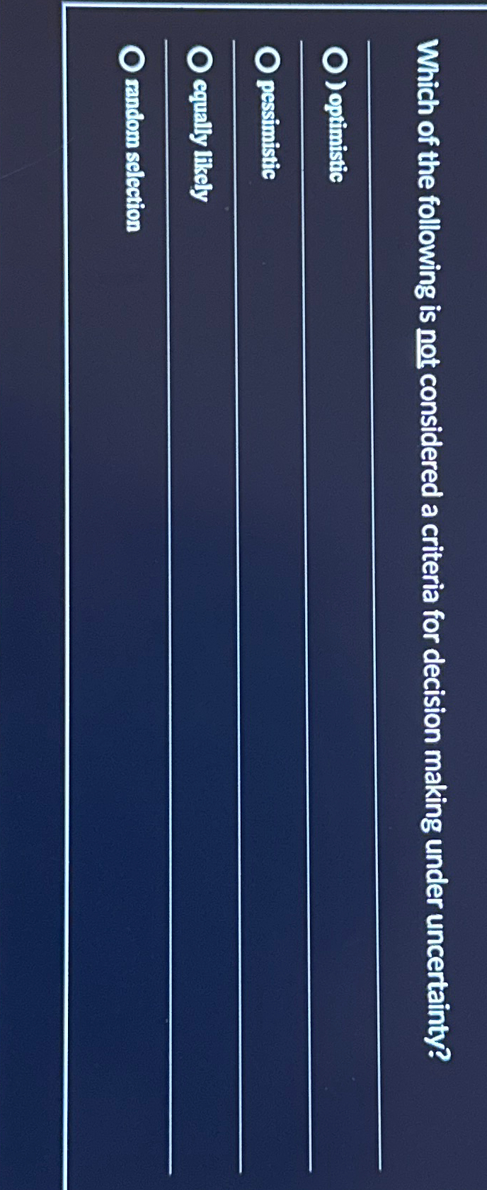 Solved Which of the following is not considered a criteria | Chegg.com