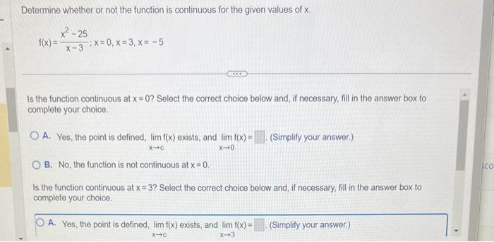 Solved Determine whether or not the function is continuous | Chegg.com
