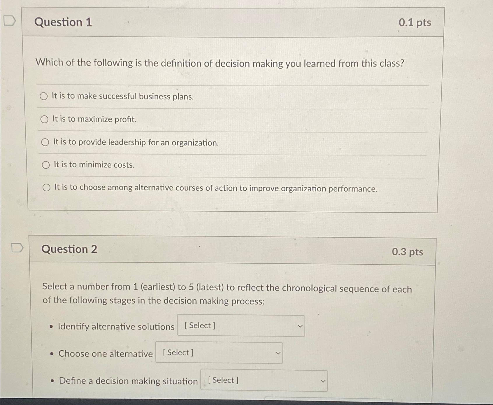 Solved Question 1\\n0.1pts\\nWhich of the following is the | Chegg.com