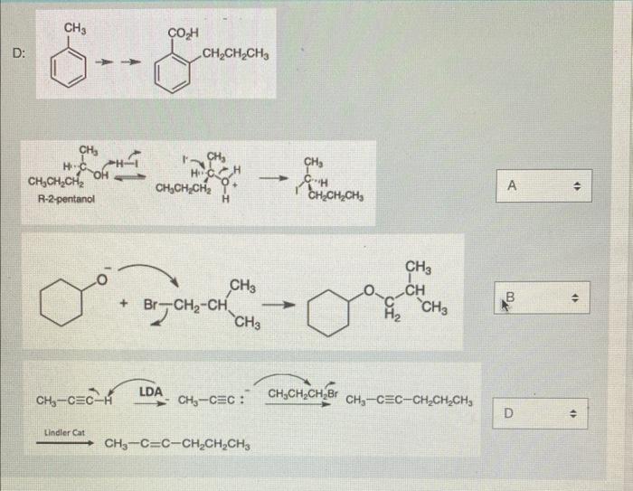 Solved A: B: C: S-2-iodopentane from an alcohol. D: | Chegg.com