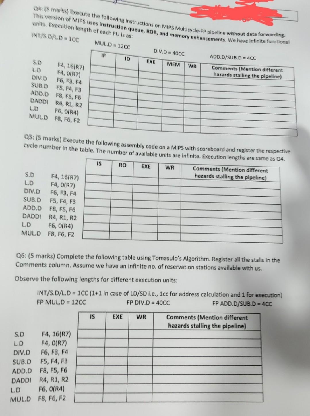 Solved Q4. (5 marks) Execute the following instructions on | Chegg.com
