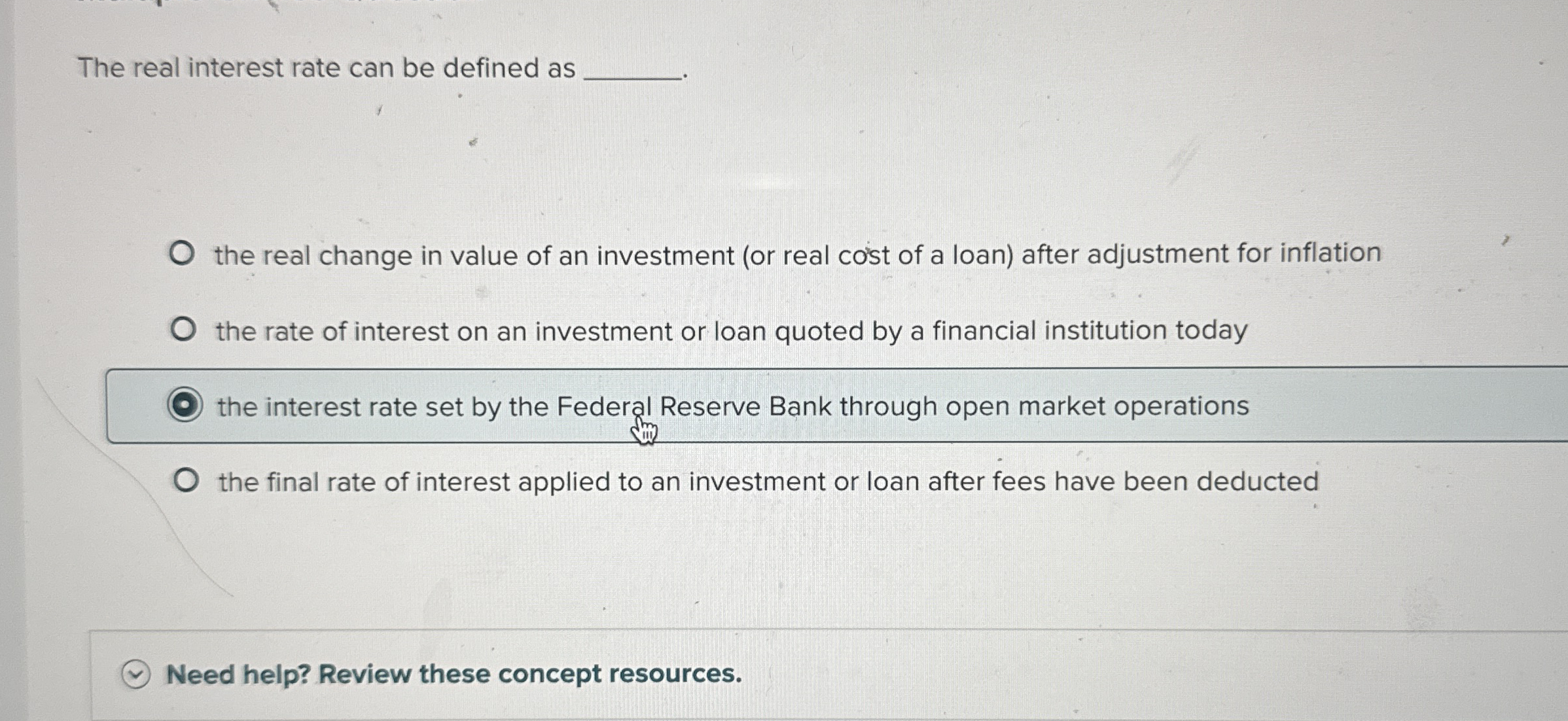 Solved The real interest rate can be defined asthe real | Chegg.com