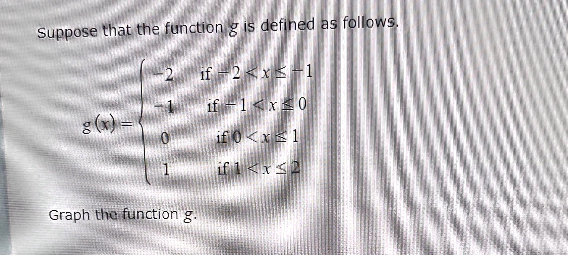 Solved Suppose that the function g is defined as follows. | Chegg.com