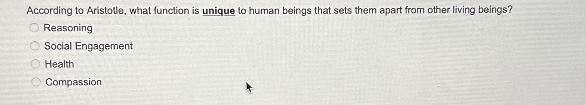 Solved According to Aristotle, what function is unique to | Chegg.com