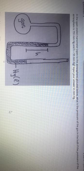 Solved In the open ended manometer (open to the atmosphere) | Chegg.com