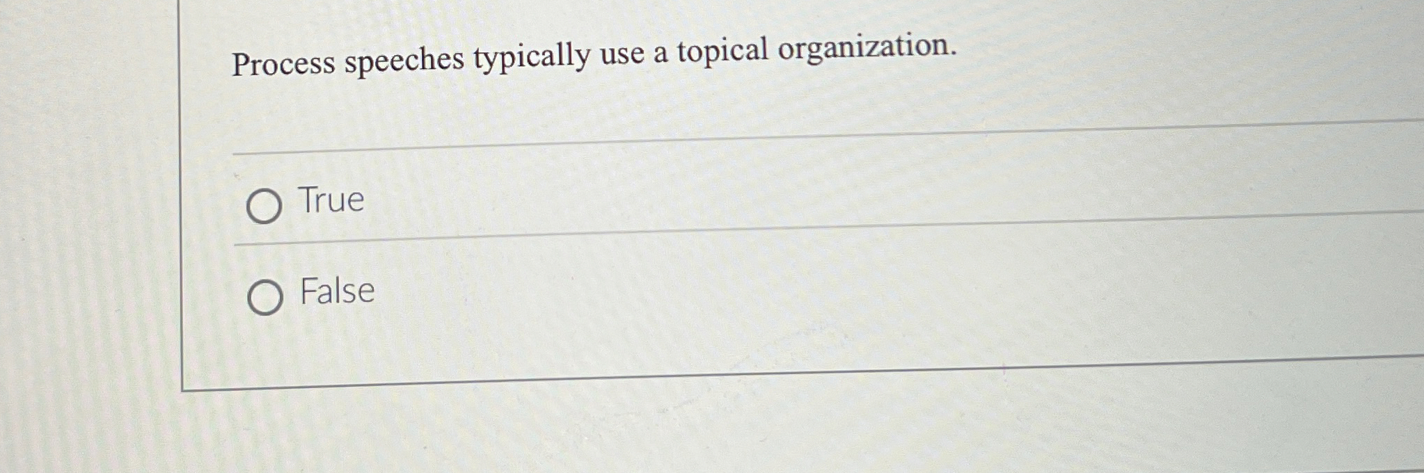 Solved Process speeches typically use a topical | Chegg.com