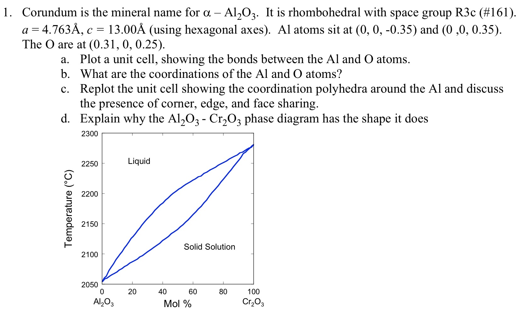Solved Corundum is the mineral name for α-Al2O3. ﻿It is | Chegg.com