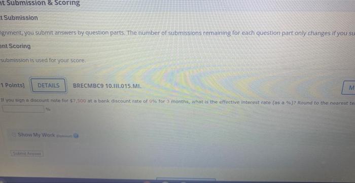 Solved gnment, you submit answers by question parts. The | Chegg.com