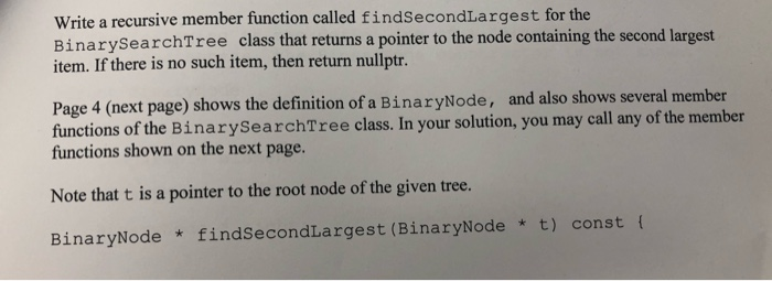 Solved Write a recursive member function called | Chegg.com