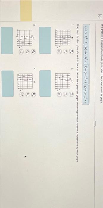 Solved The graph of a quadratic function is given. Match the | Chegg.com