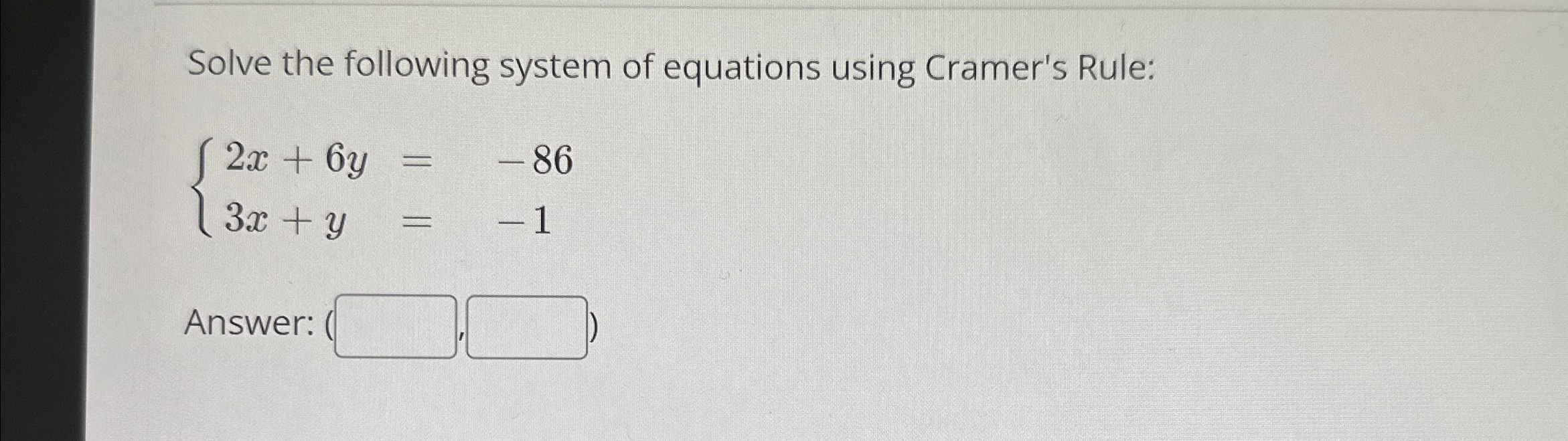 Solved Solve the following system of equations using | Chegg.com