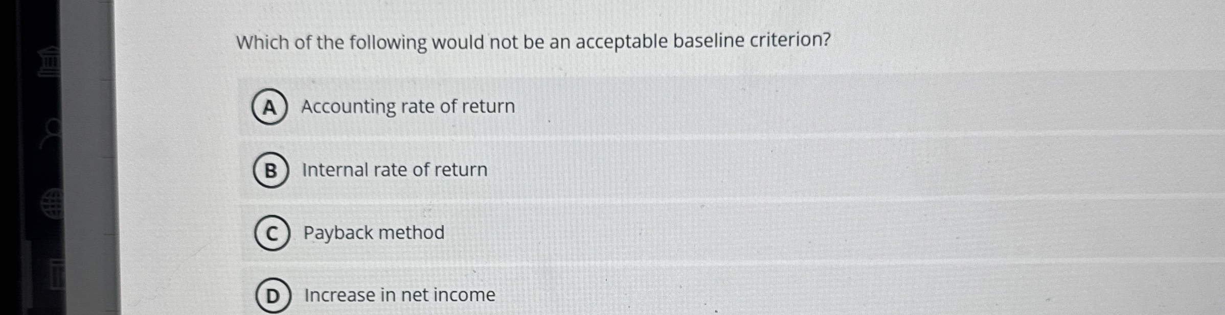 Solved Which of the following would not be an acceptable | Chegg.com