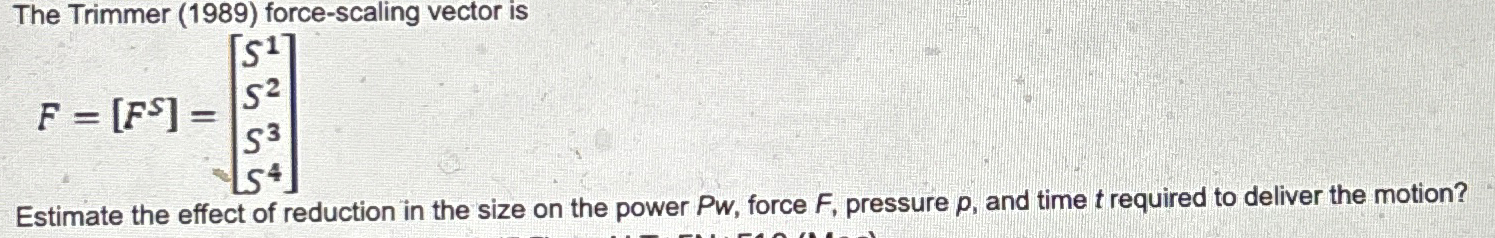 Solved The Trimmer (1989) ﻿force-scaling vector | Chegg.com