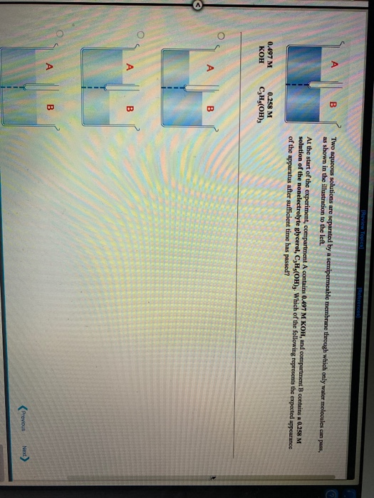 Solved A B Two aqueous solutions are separated by a | Chegg.com