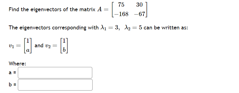 Solved Find the eigenvectors of the matrix | Chegg.com