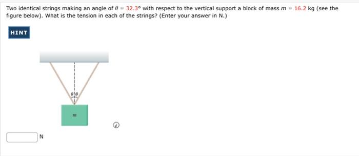 Solved Two identical strings making an angle of θ=32.3∘ with | Chegg.com