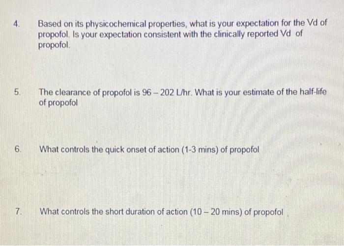 Solved 2-compartment i.v. bolus plasma data A Propofol is an | Chegg.com