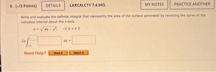 Solved Write and evaluate the definite integral that | Chegg.com