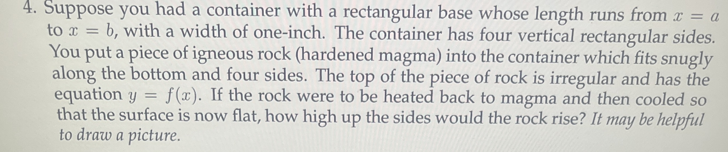 Solved Suppose you had a container with a rectangular base | Chegg.com